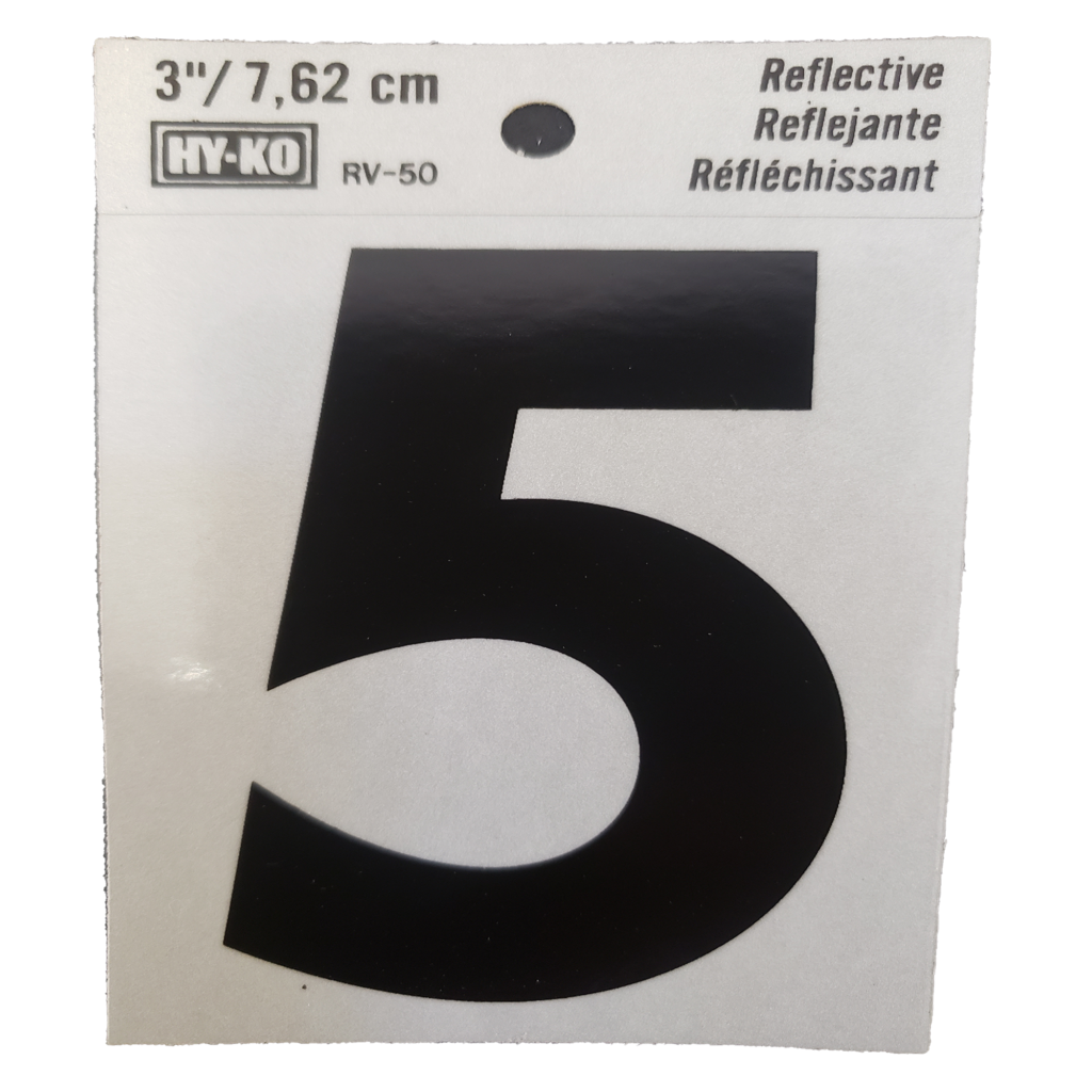 Reflective Number 3″ #5 - My Sign Station