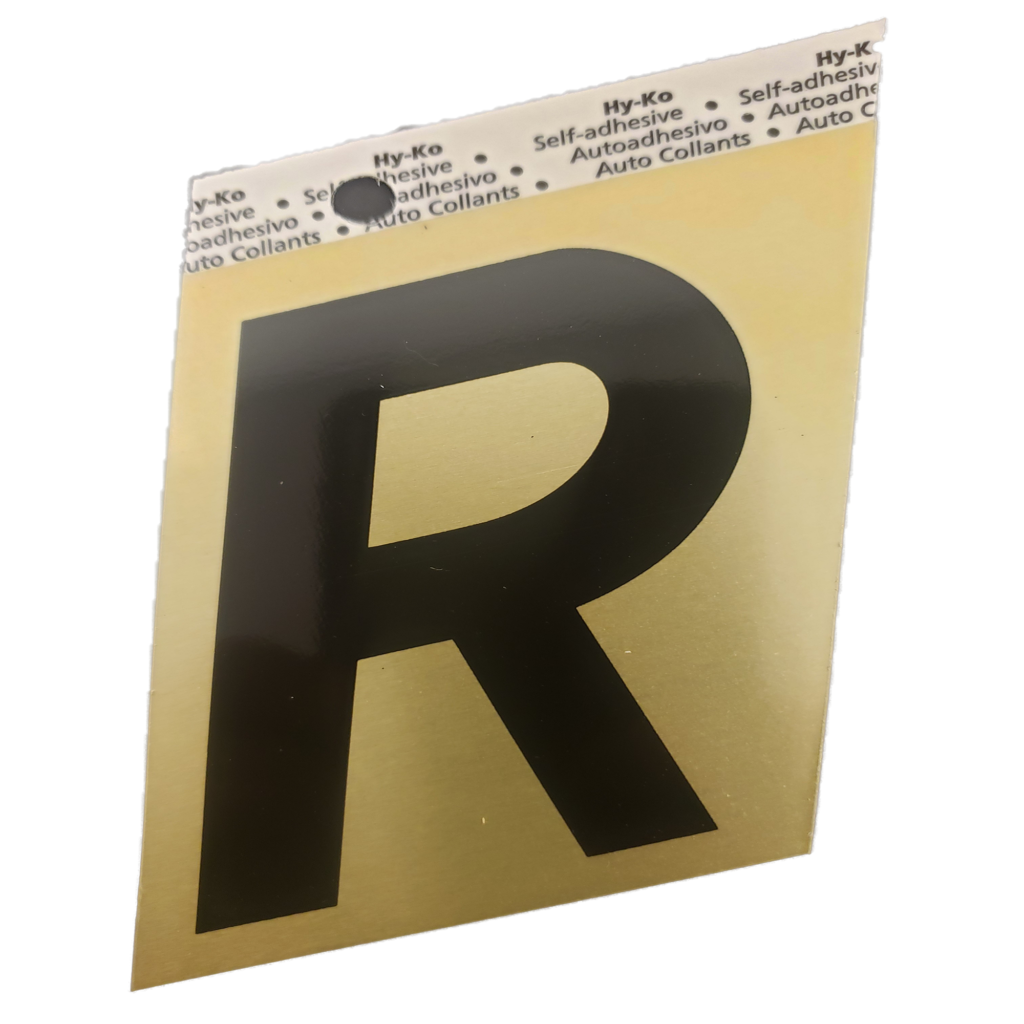 Gold Aluminum Number/Letters 3″ #R - My Sign Station