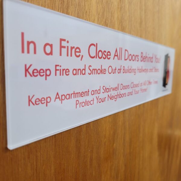 LOCAL LAW 115 FDNY FIRE DOOR SIGN – ACRYLIC - My Sign Station