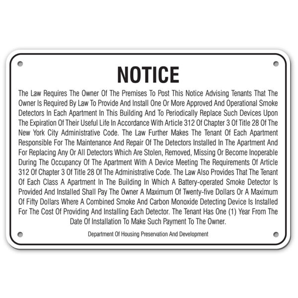 SMOKE DETECTOR SIGN - My Sign Station