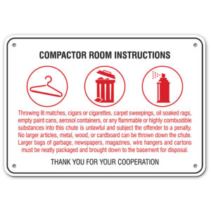 COMPACTOR CHUTE WARNING SIGN - My Sign Station