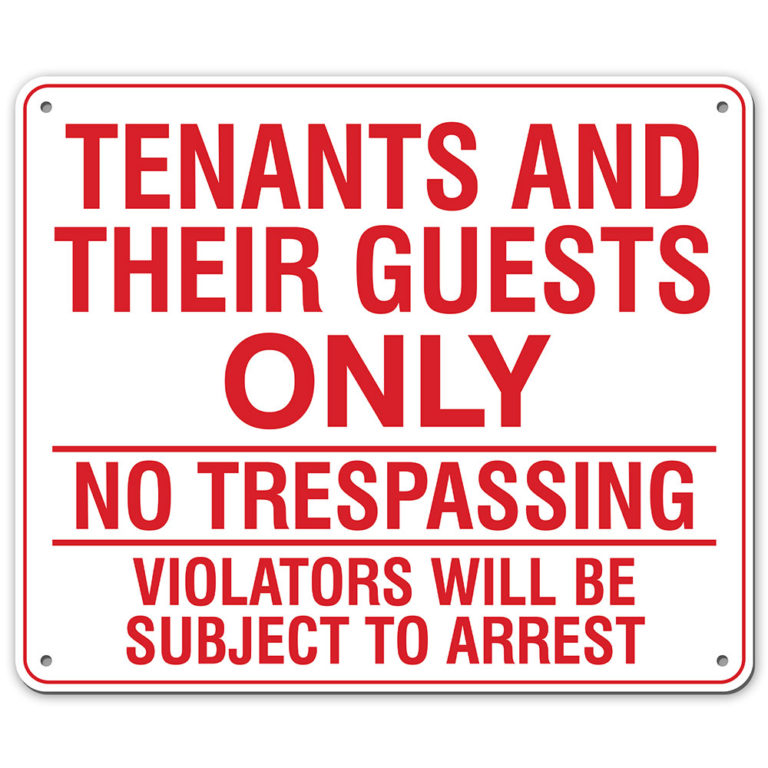 TENANTS AND GUEST ONLY SIGN - My Sign Station