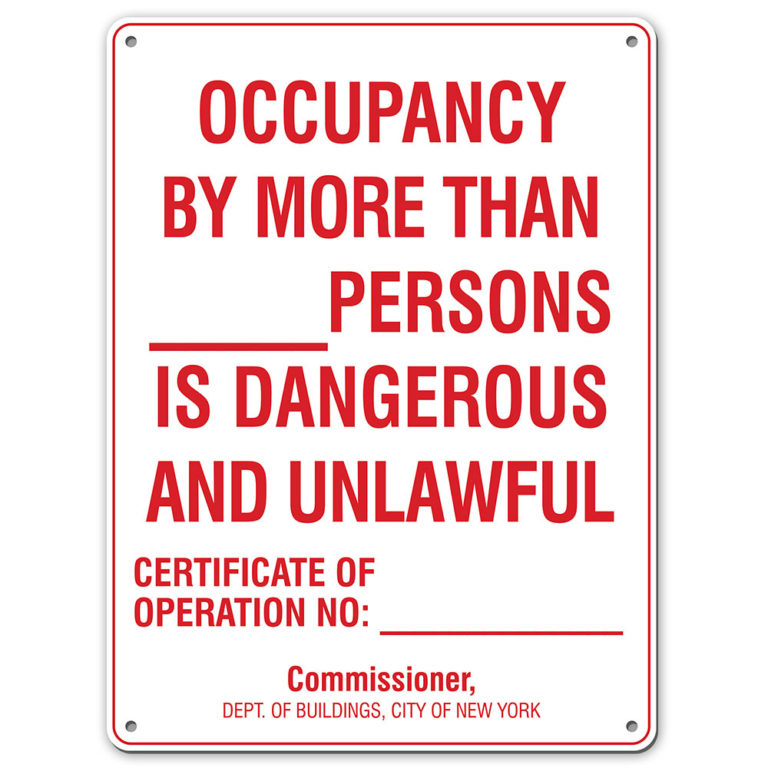 MAX OCCUPANCY SIGN - My Sign Station