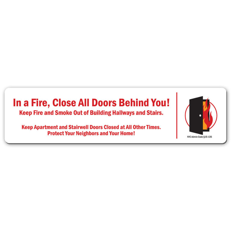LOCAL LAW 115 FDNY FIRE DOOR SIGN - My Sign Station