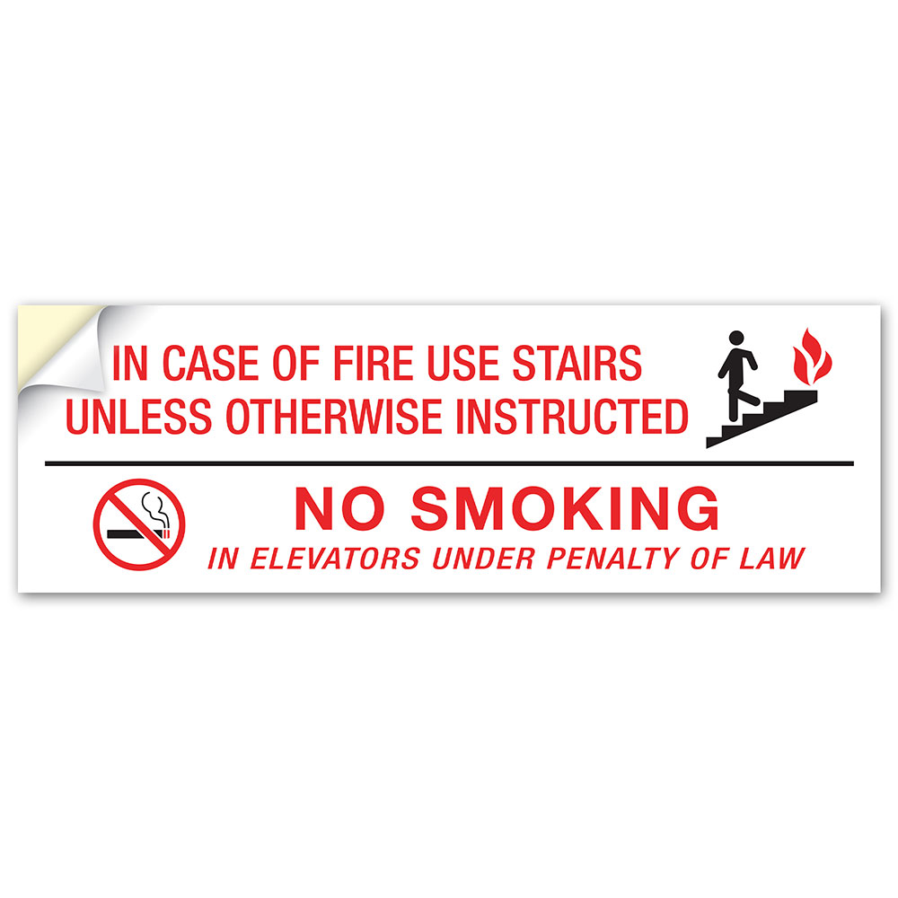 IN CASE OF FIRE USE STAIRS SIGN, NO SMOKING SIGN - My Sign Station