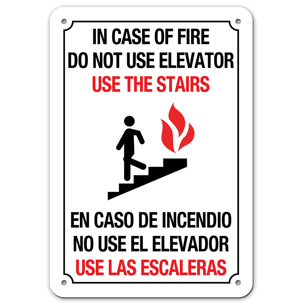 Elevator Fire Sign