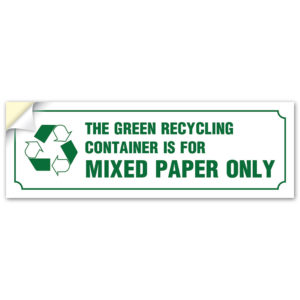GREEN MIXED PAPER RECYCLING SIGN - My Sign Station
