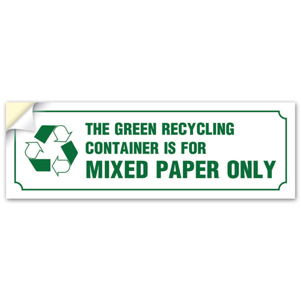 GREEN MIXED PAPER RECYCLING SIGN - My Sign Station