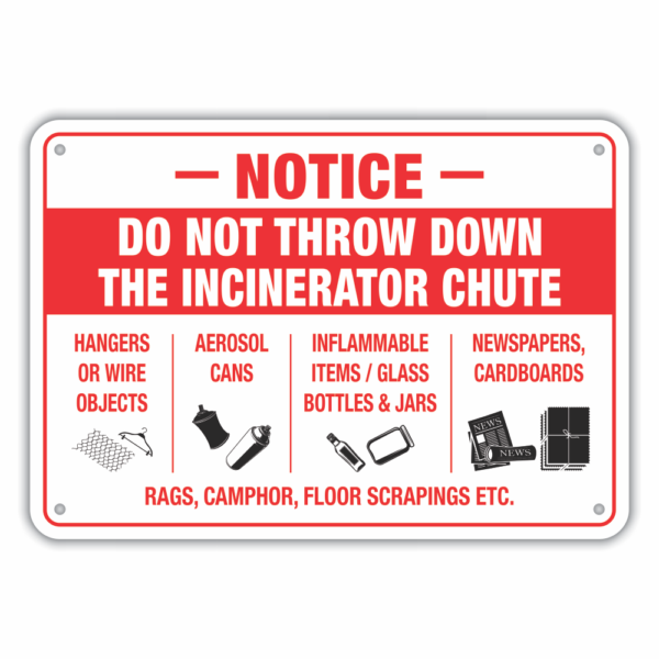INCINERATOR NOTICE SIGN - My Sign Station