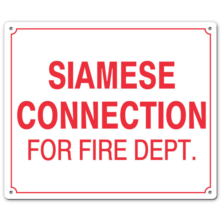 Siamese Connection For Fire Department Sign My Sign Station