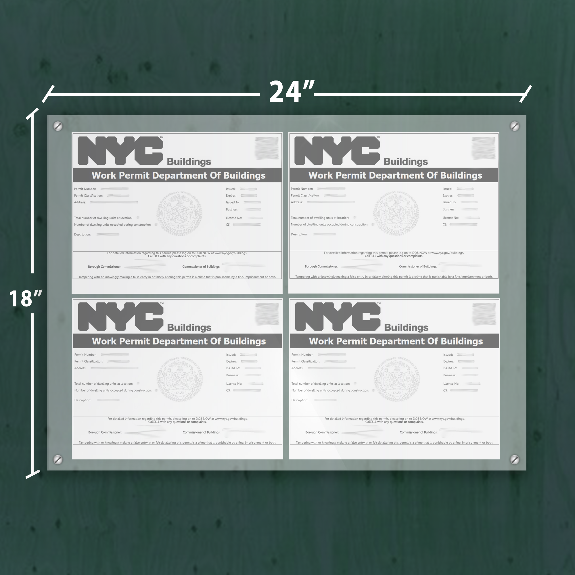 PLEXI PERMIT COVER - My Sign Station
