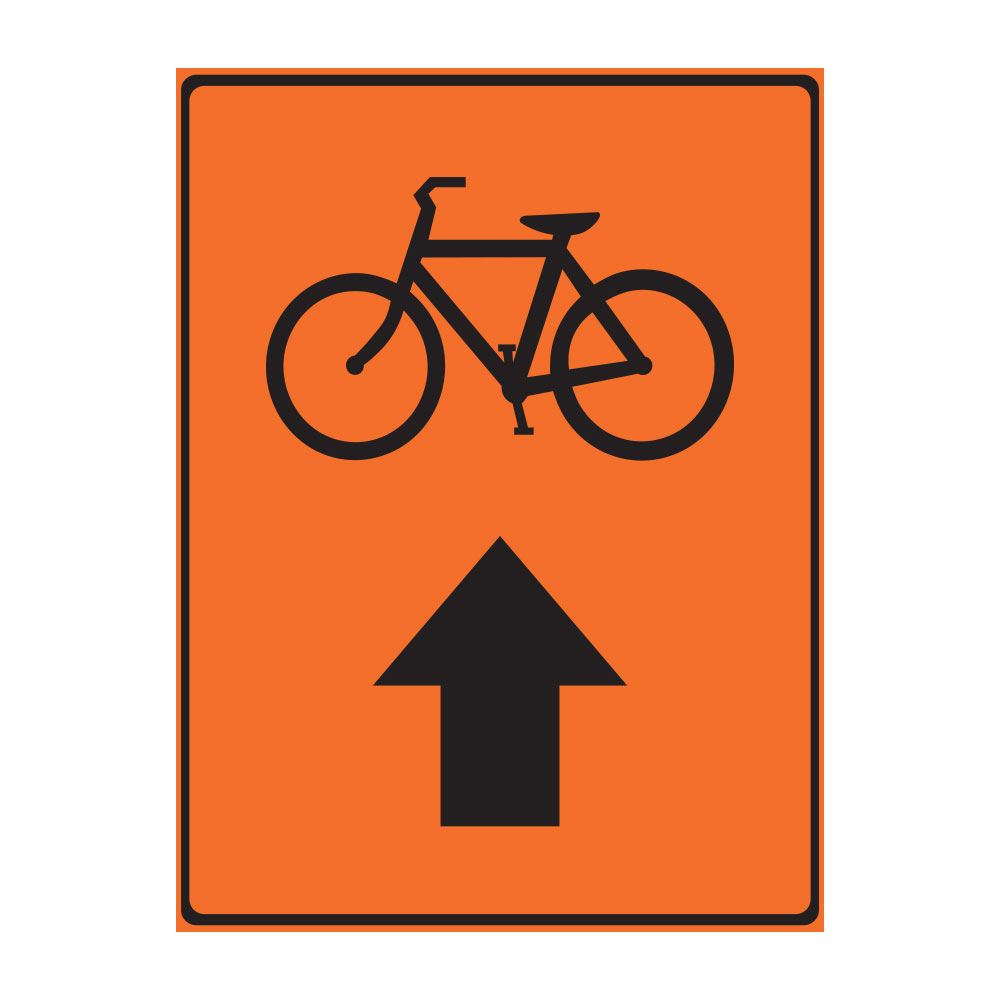 BIKE LANE – BIKE SYMBOL, ARROW STRAIGHT - My Sign Station