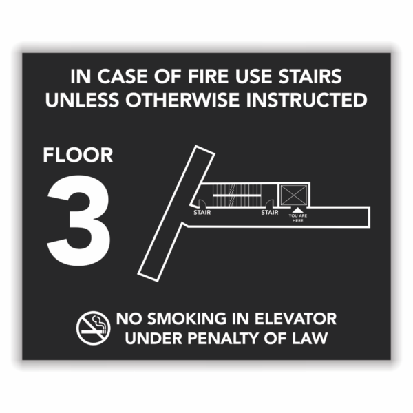 Engraved Elevator Map Sign - My Sign Station