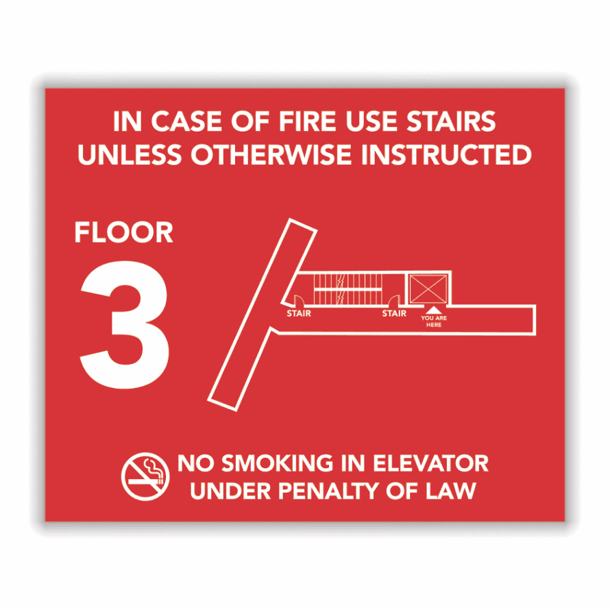 Engraved Elevator Map Sign - My Sign Station